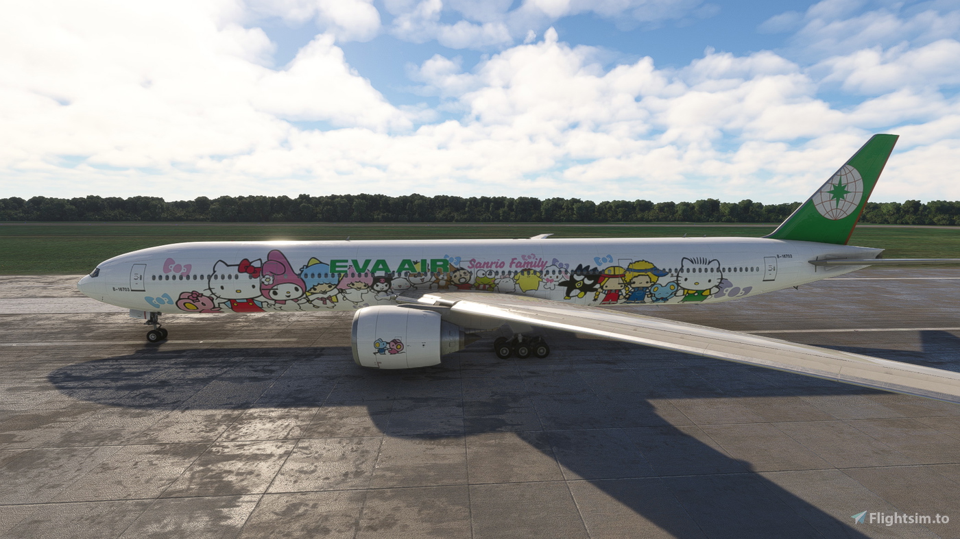 PMDG 777-300ER EVA AIR (B-16703 - 2015) "Hello Kitty Sanrio Family" for ...