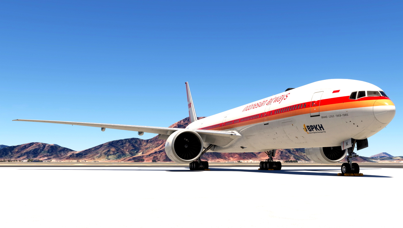 PMDG 777-300ER Garuda Indonesia PK-GIK ("Brand Logo 1969-1985" Retro c ...