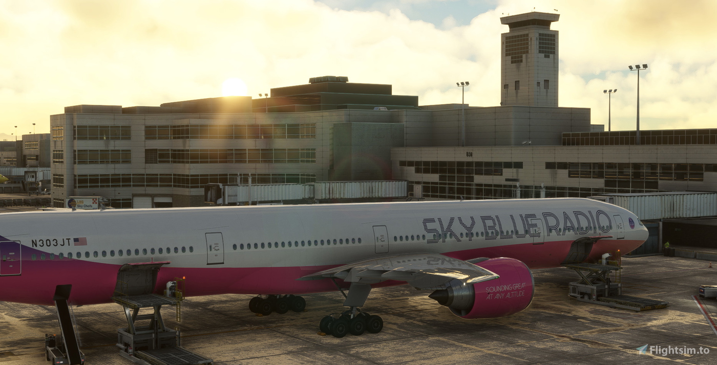 PMDG 777-300ER in Sky Blue Radio Livery for Microsoft Flight Simulator ...