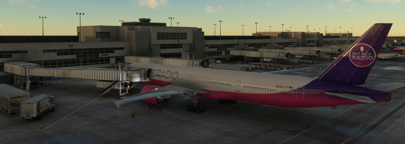 PMDG 777-300ER in Sky Blue Radio Livery for Microsoft Flight Simulator ...