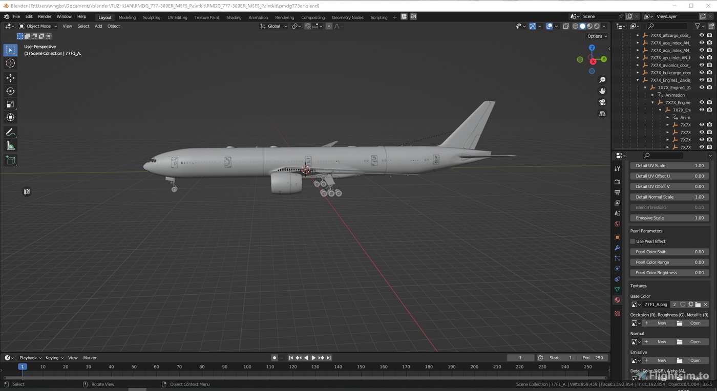 blender-ps-PaintkitforB77w for Microsoft Flight Simulator | MSFS
