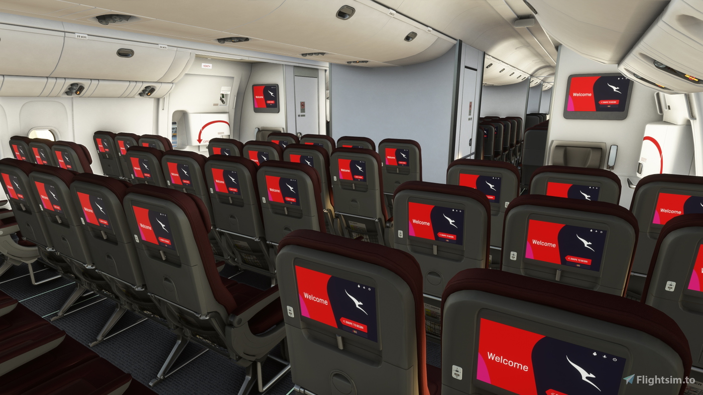 PMDG 777-300ER Qantas 2016 VH-OGA with Cabin for Microsoft Flight ...