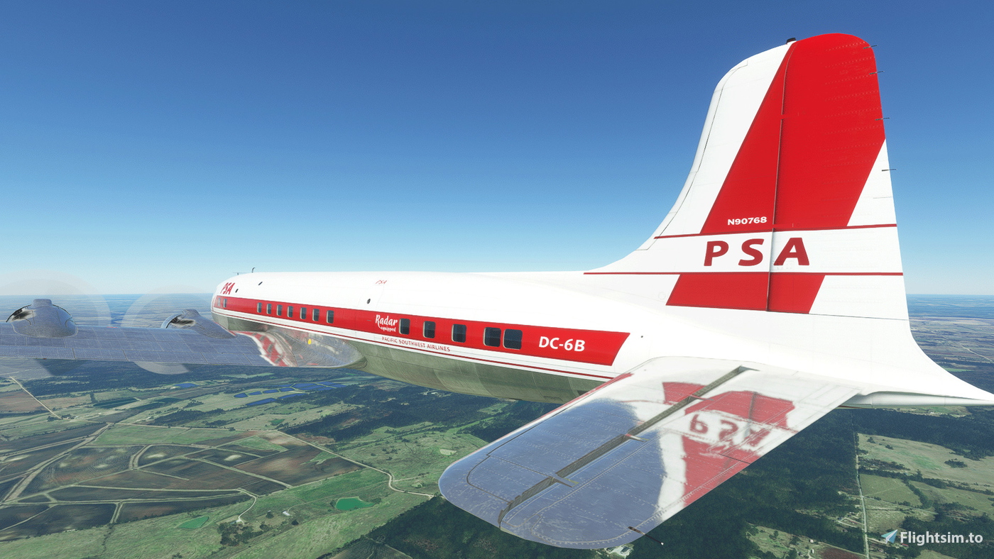 PMDG DC-6B PSA - Pacific Southwest Airlines (N90768) for Microsoft ...