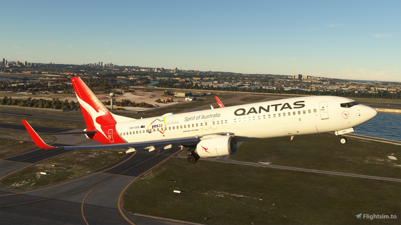Qantas 737-838 VH-VXA 'Yes 23' livery for Microsoft Flight Simulator | MSFS