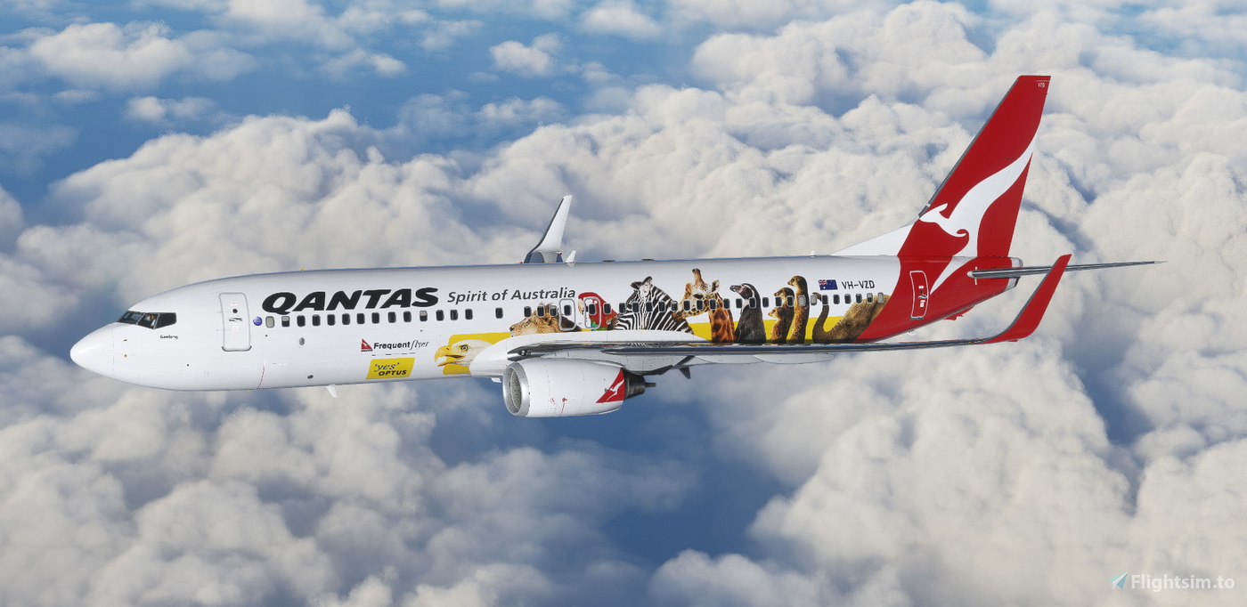 Qantas VH-VZD 'Geelong' 'Qantas Frequent Flyer' (New Roo)| PMDG 737-800 ...