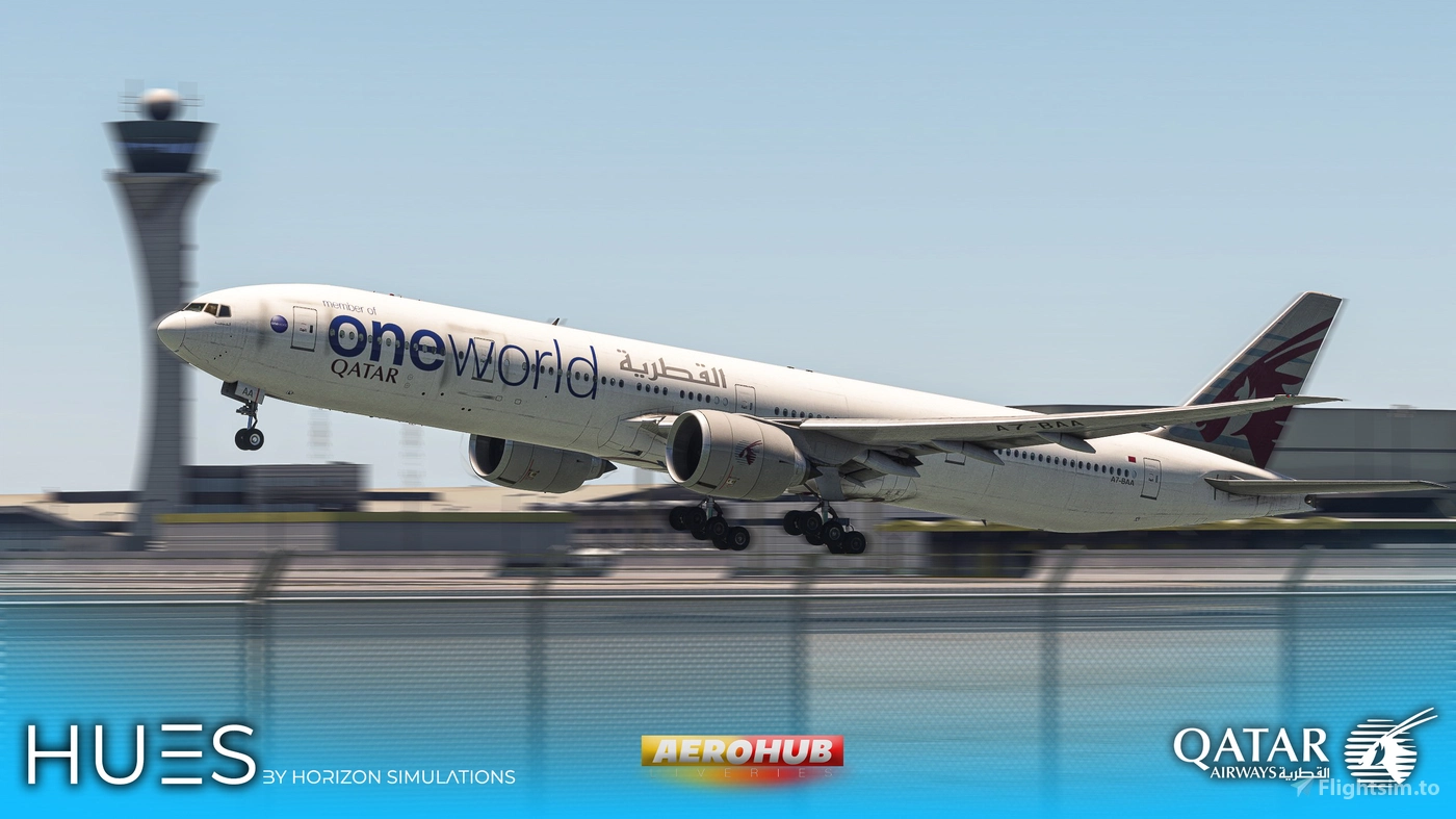 Qatar Airways OneWorld A7-BAA | PMDG 777-300ER 对于 Microsoft Flight Simulator | MSFS