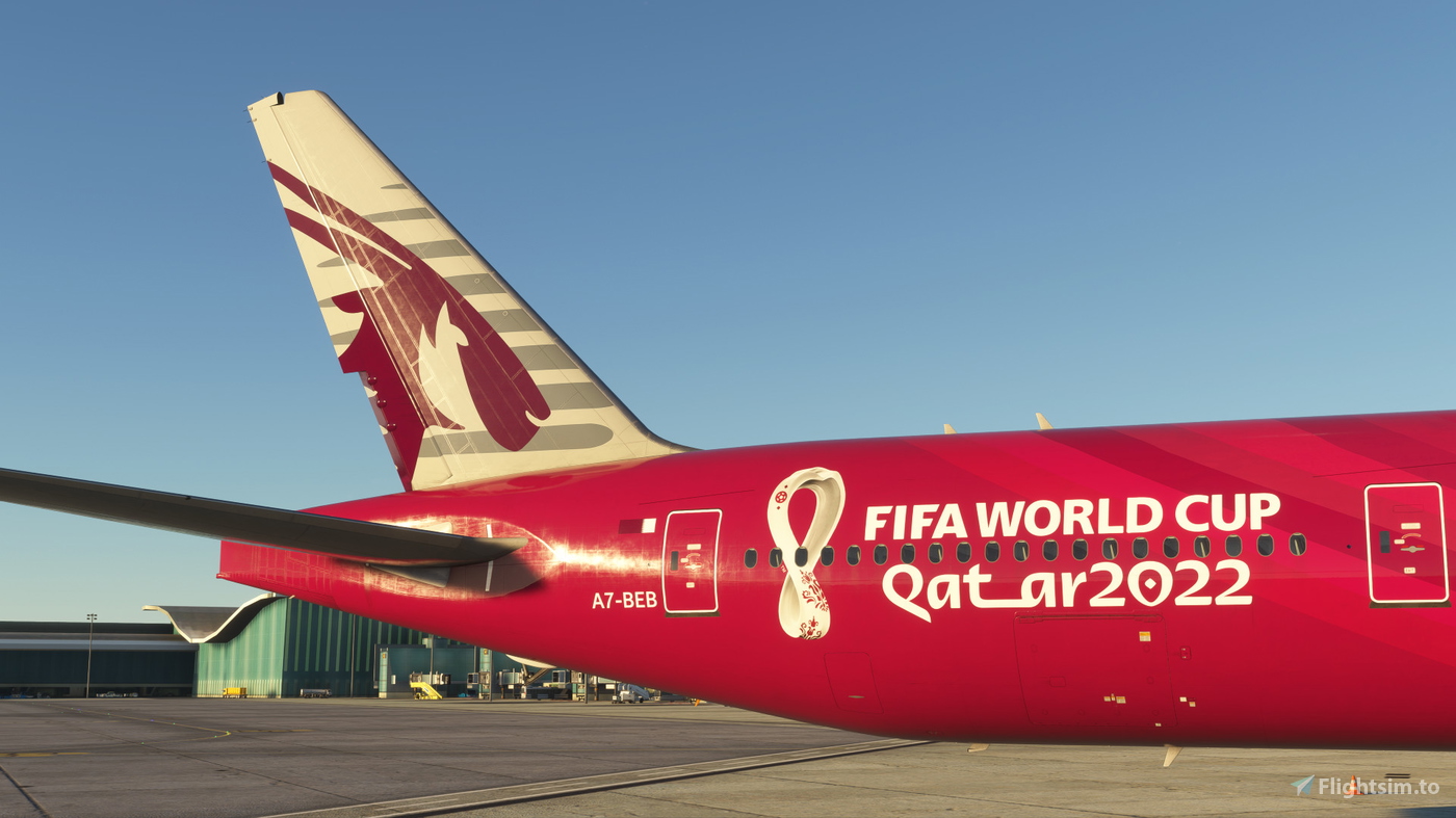 Qatar Airways "World Cup 2022" (A7-BEB) - PMDG B777-300ER for Microsoft ...