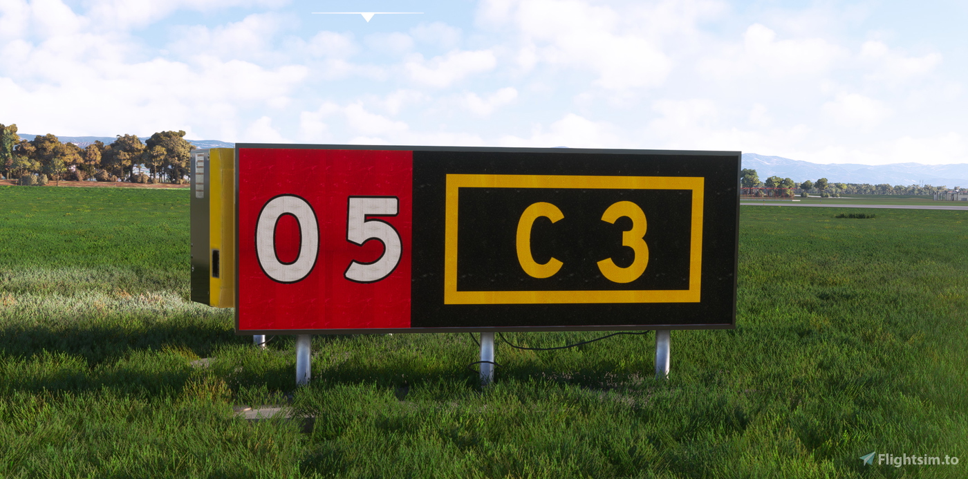 Realistic Taxi Signs Texture Pack for Microsoft Flight Simulator | MSFS