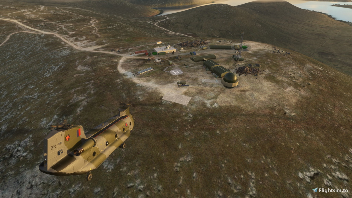Remote Radar Head Mount Alice, with helipad, West Falkland 对于 Microsoft ...