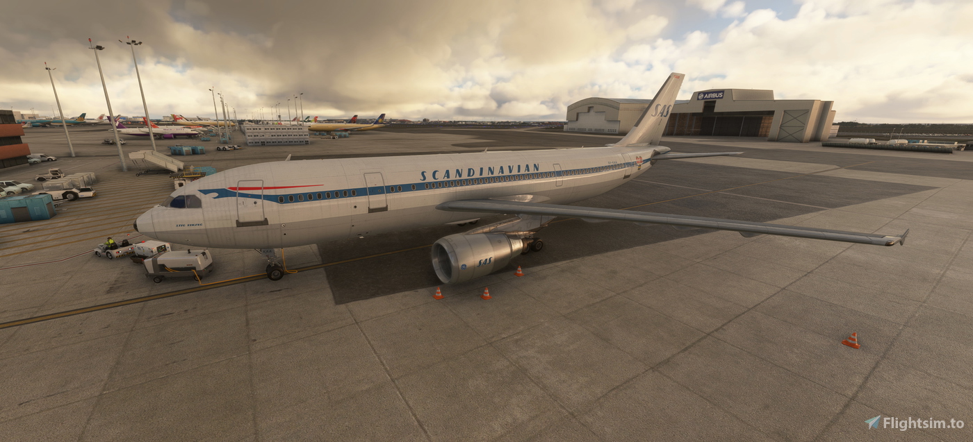 SAS Scandinavian Airlines System A300-600R OY-KAA circa 1981 for Microsoft Flight Simulator | MSFS