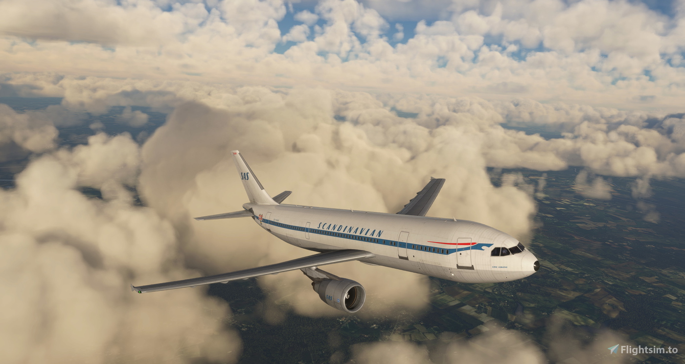 SAS Scandinavian Airlines System A300-600R OY-KAA circa 1981 对于 Microsoft Flight Simulator | MSFS