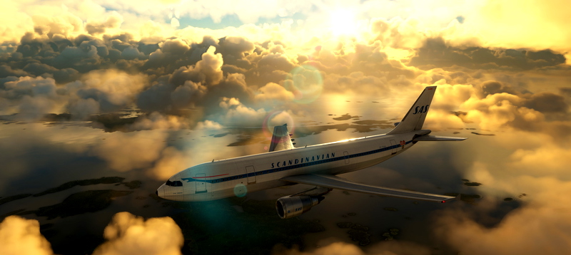 SAS Scandinavian Airlines System A300-600R OY-KAA circa 1981 for Microsoft Flight Simulator | MSFS