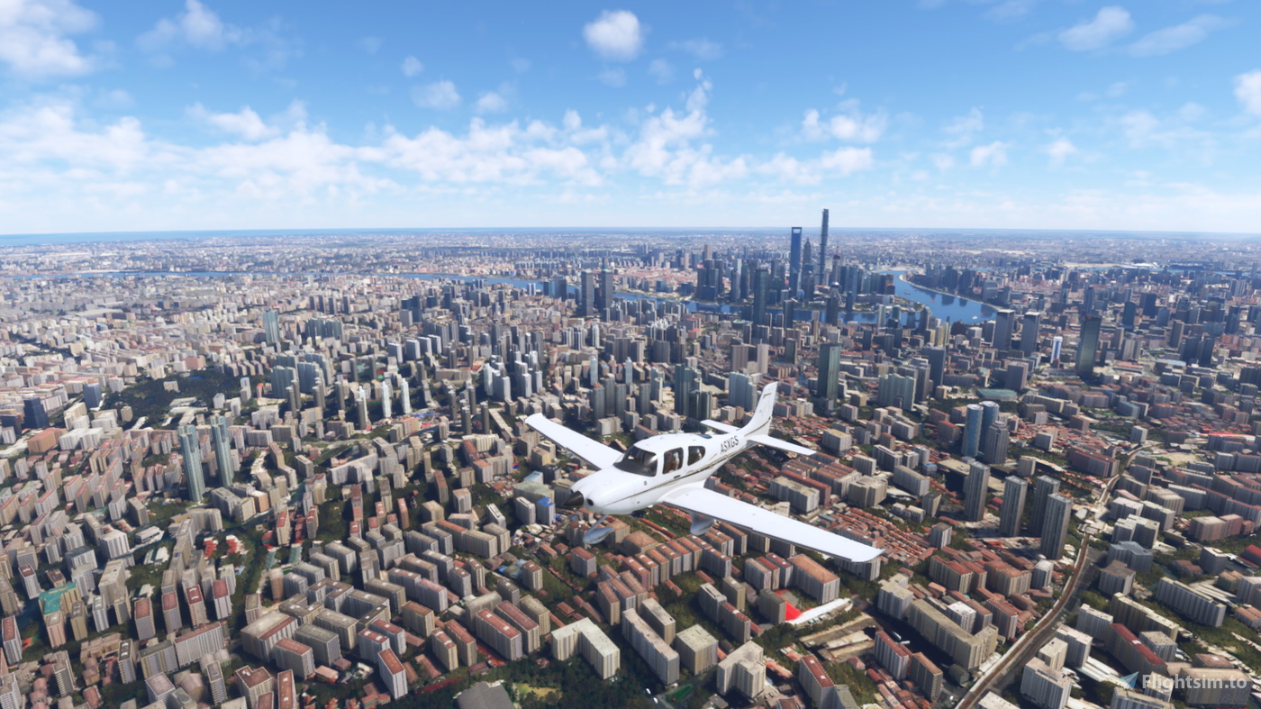 Shanghai landmarks merge SamScene3D + AMJ Scenery Studio for Microsoft ...