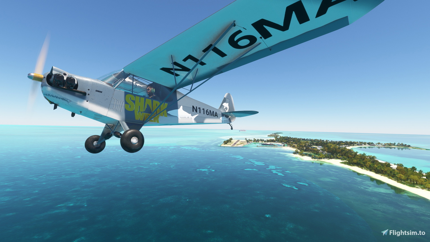 Shark Week J3C Cub Livery w/ Floats & Tundras 对于 Microsoft Flight ...