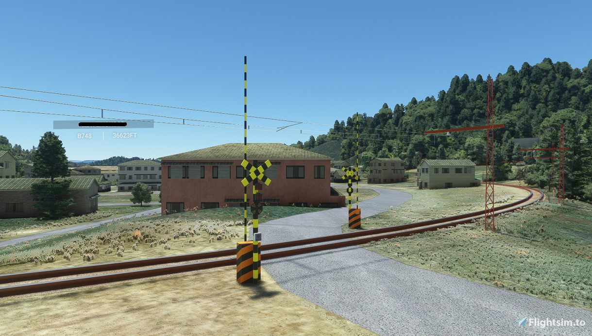 Shimotsui heliport & landscape with railroad ～ Shimotsui Dentetsu Line ...