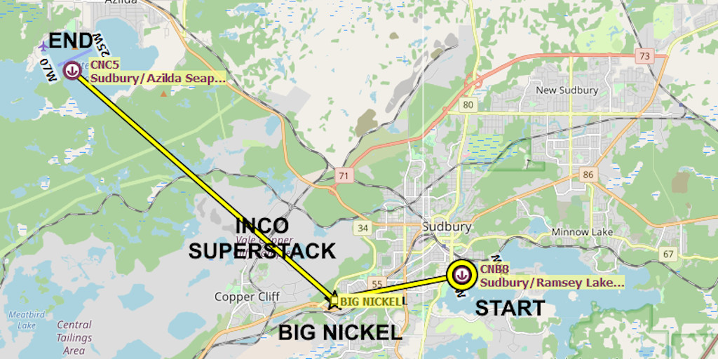 Ultralight Sightseeing - Canada - Big Nickel - Inco Superstack - Floats ...