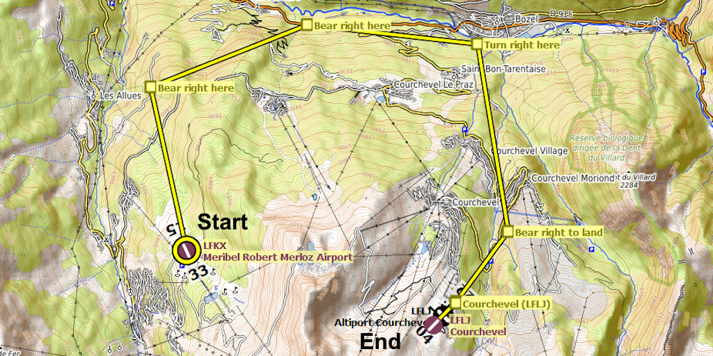 Ultralight Sightseeing - France - Courchevel - Dangerous Approach for ...