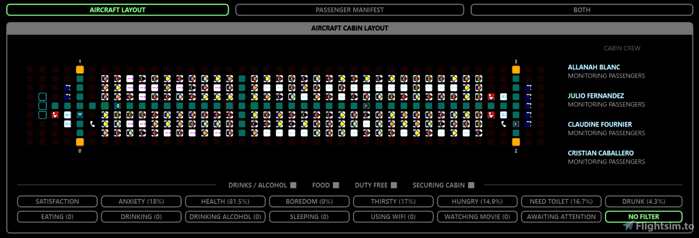 SLC Cabin Layout FENIX A320 with 180 Seats - Business and Economy pro ...
