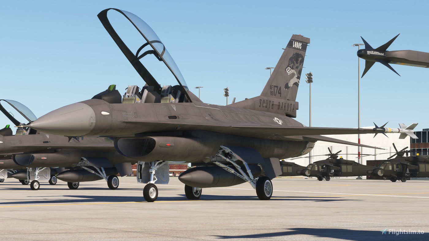 South Dakota Air National Guard F16CM/DM Block 40 Livery Pack for Microsoft Flight Simulator | MSFS