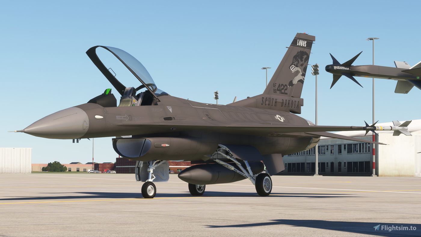 South Dakota Air National Guard F16CM/DM Block 40 Livery Pack for Microsoft Flight Simulator | MSFS