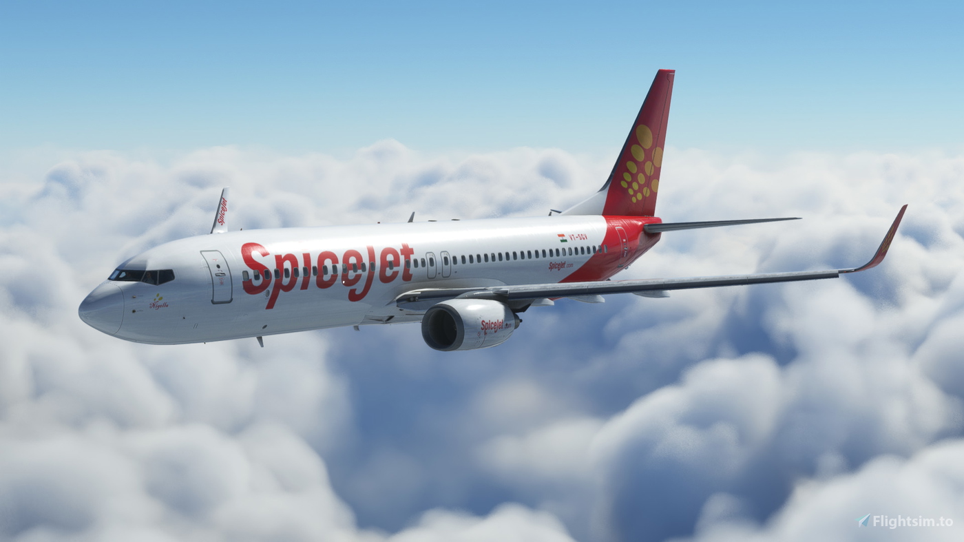 Spicejet B737-800 Livery Pack (4K) for Microsoft Flight Simulator | MSFS