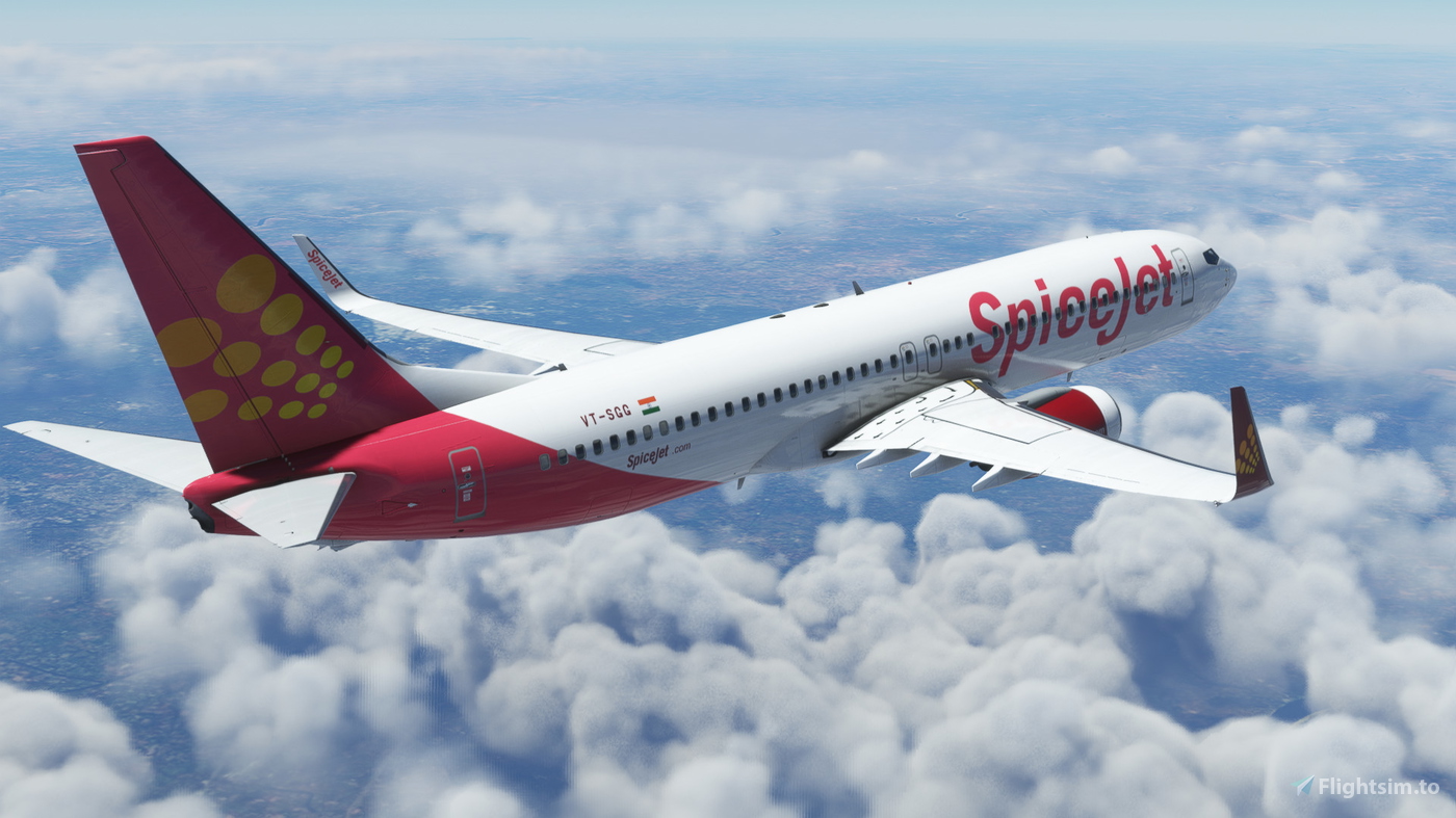 Spicejet B737-800 Livery Pack (4K) for Microsoft Flight Simulator | MSFS