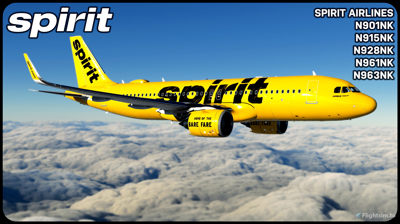 Spirit Airlines Livery Pack - FBW A32NX (8K) for Microsoft Flight ...