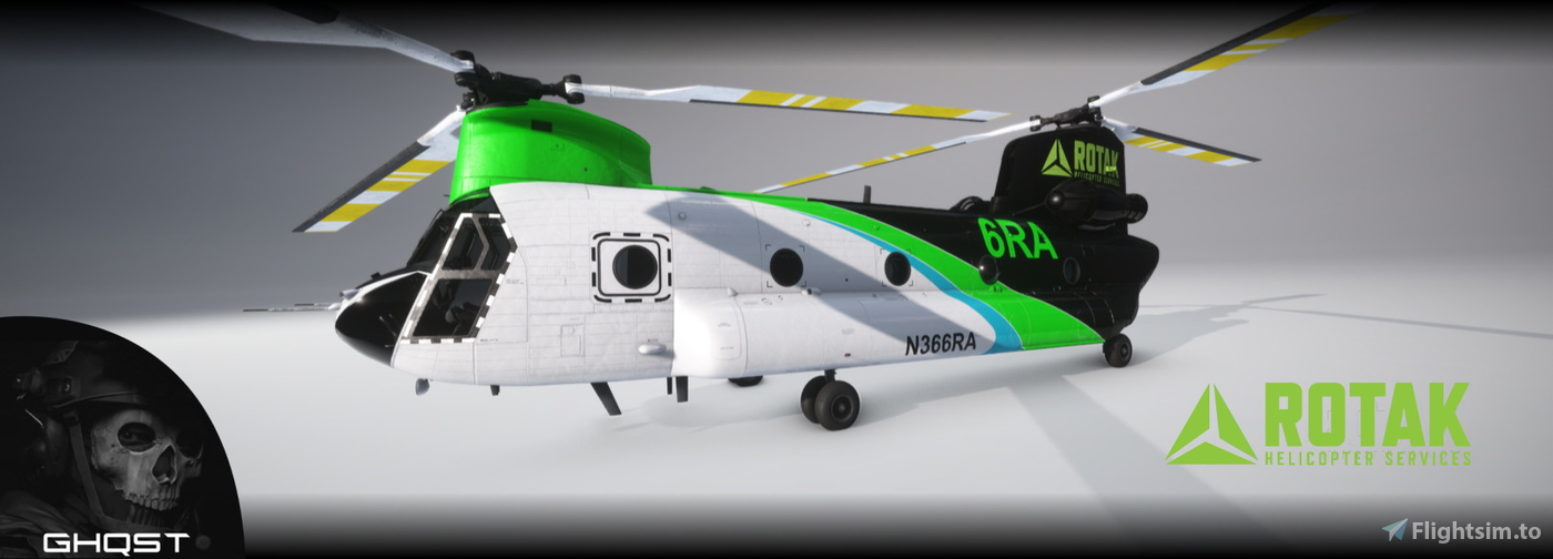 ROTAK Helicopter Services V2 CH-47D | N366RA | 4K for Microsoft Flight ...