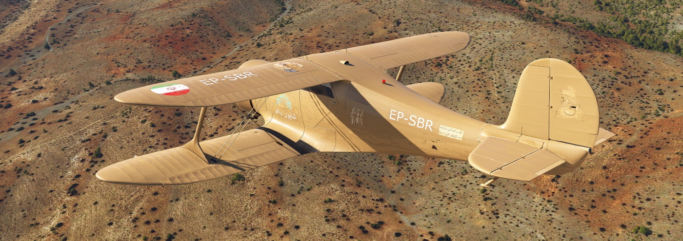 Staggerwing EP-SBR Shapur beige for Microsoft Flight Simulator | MSFS