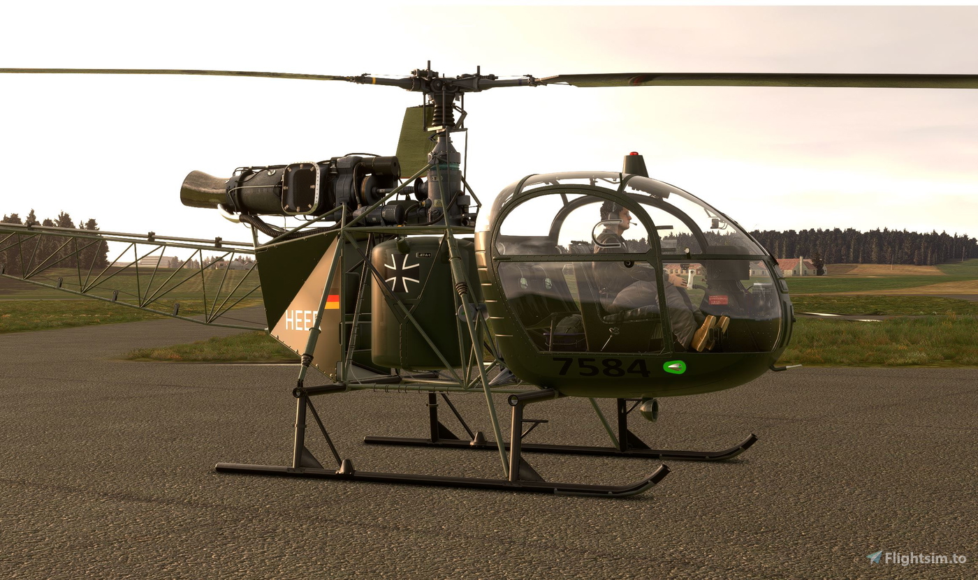 Taog lama-sa315 HEER clean textures for Microsoft Flight Simulator | MSFS