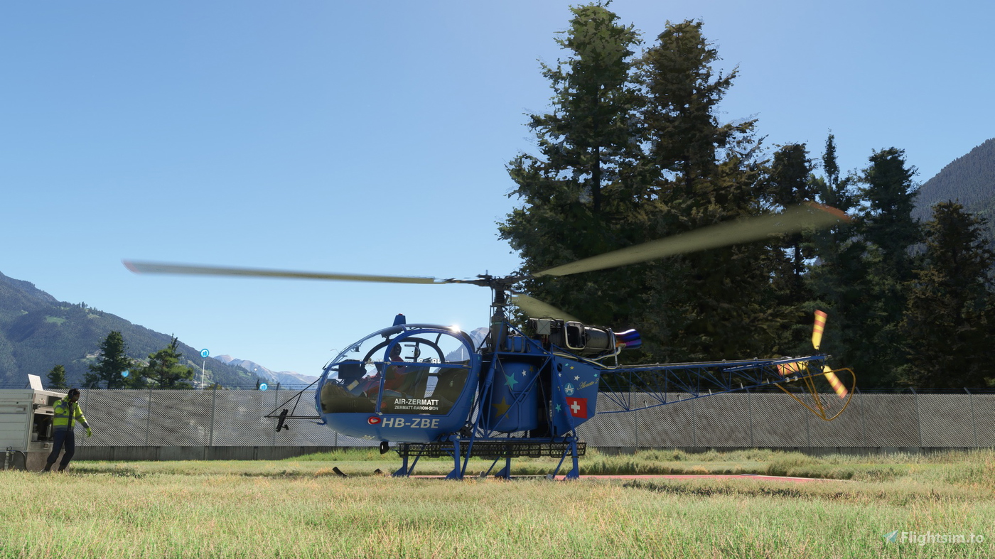 taog-lama-sa315-HB-ZBE Air Zermatt para Microsoft Flight Simulator | MSFS