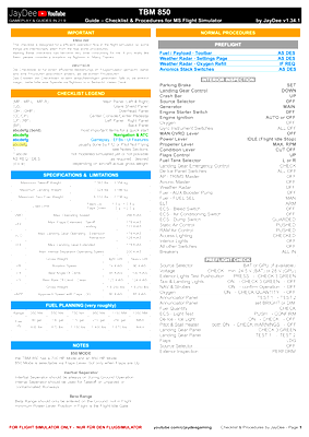 JayDee´s Ingame Toolbar Checklists for Microsoft Flight Simulator | MSFS