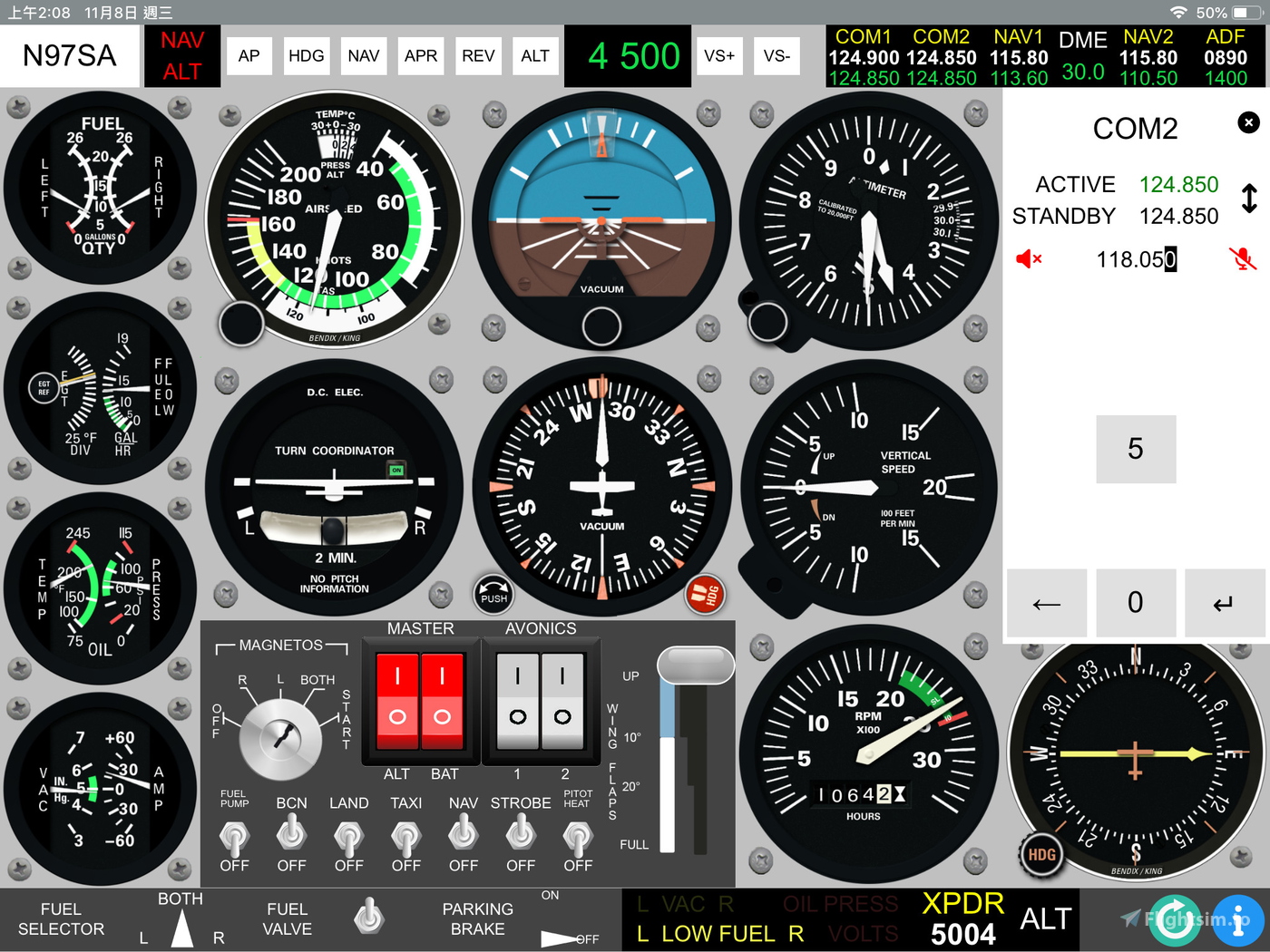 Touch panel for Cessna 172 for Microsoft Flight Simulator | MSFS