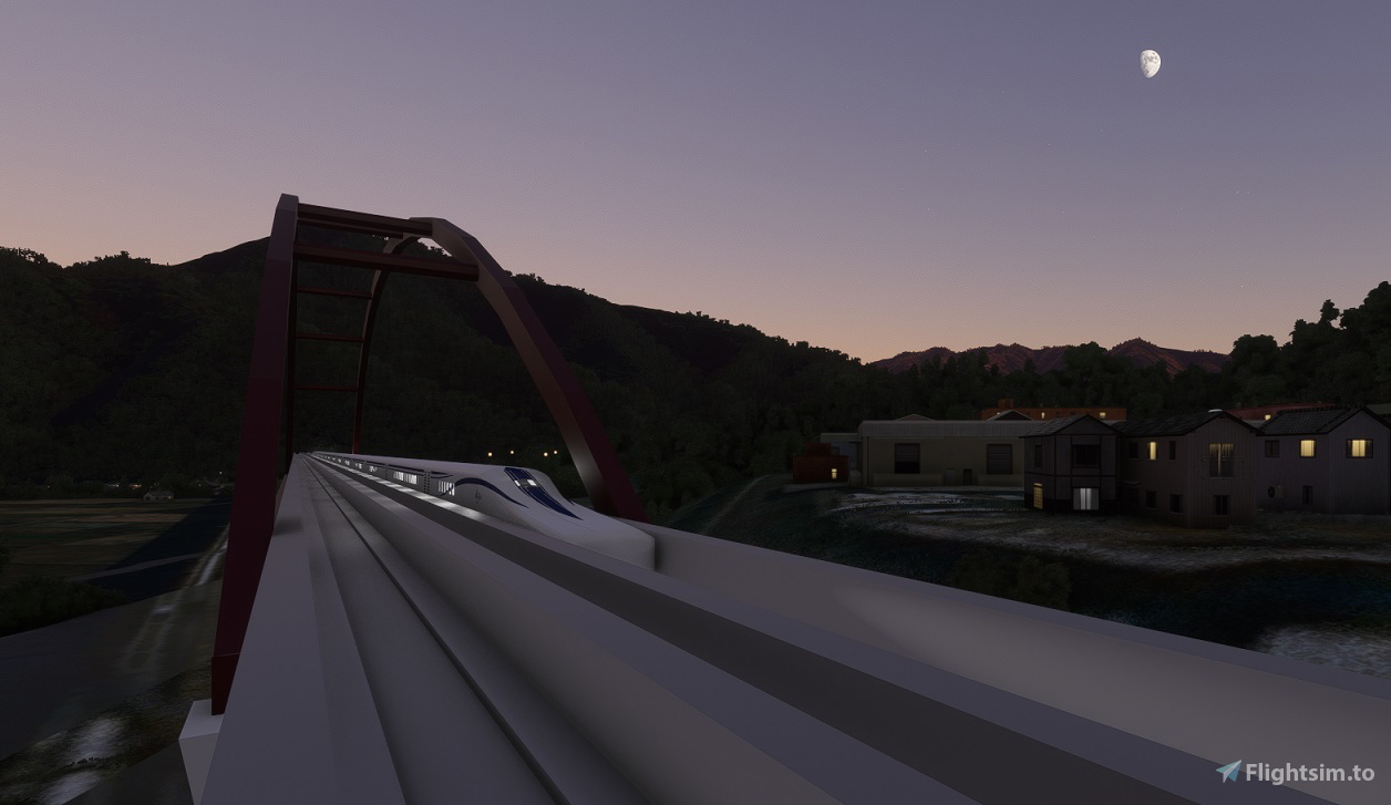 Tsuru / Saruhashi heliport & landscape with railroad ～ Yamanashi Liner ...