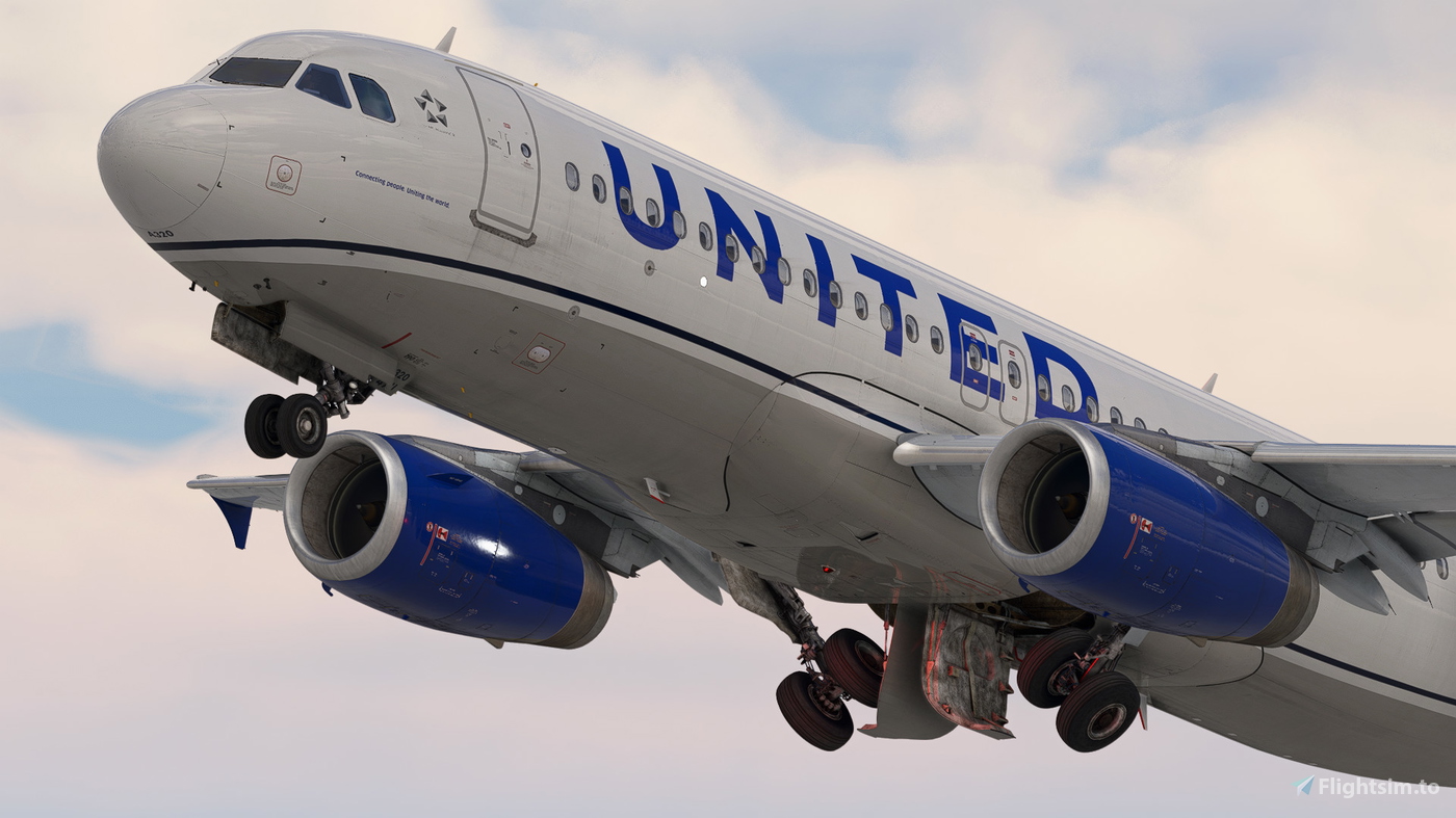 United Airlines 'Evo-Blue' | Pack | w/Cabin | Fenix A320 V2 (8K + 4K ...