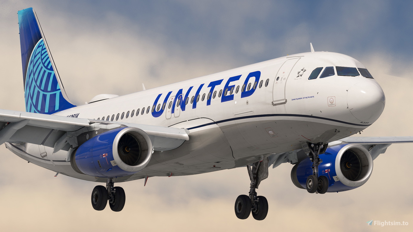United Airlines 'Evo-Blue' | Pack | w/Cabin | Fenix A320 V2 (8K + 4K ...
