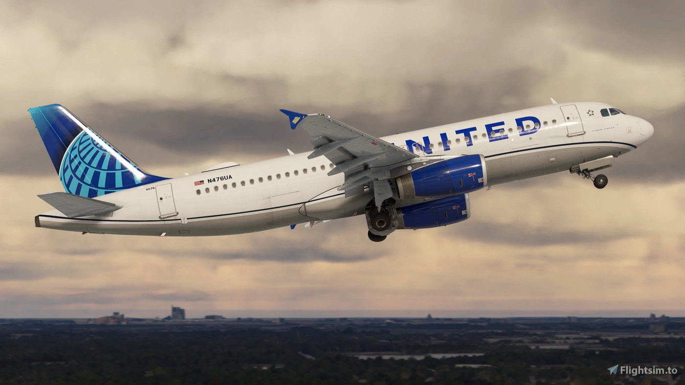 United Airlines 'Evo-Blue' | Pack | w/Cabin | Fenix A320 V2 (8K + 4K ...