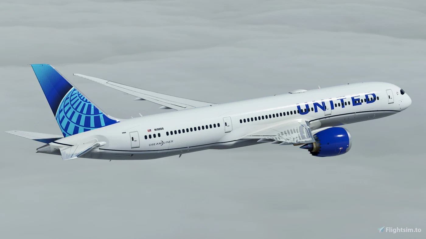 United Airlines N19986 | Boeing 787-9 | (8K + 4K) for Microsoft Flight ...