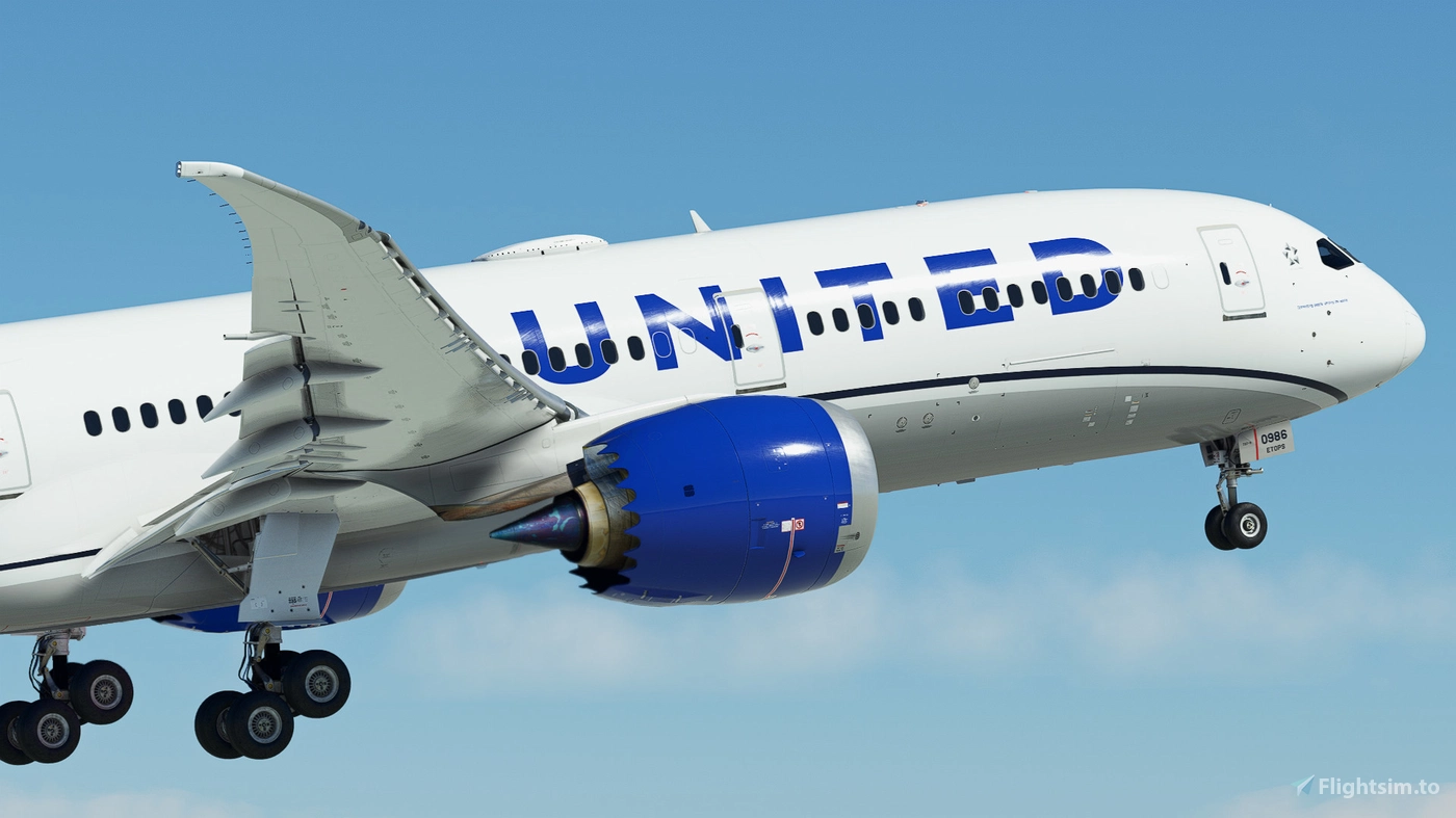 United Airlines N19986 | Boeing 787-9 | (8K + 4K) for Microsoft Flight ...