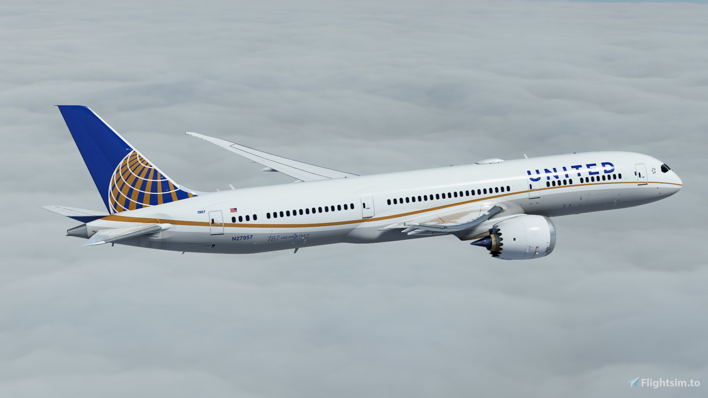 United Airlines N27957 | Boeing 787-9 | (8K + 4K) for Microsoft Flight ...