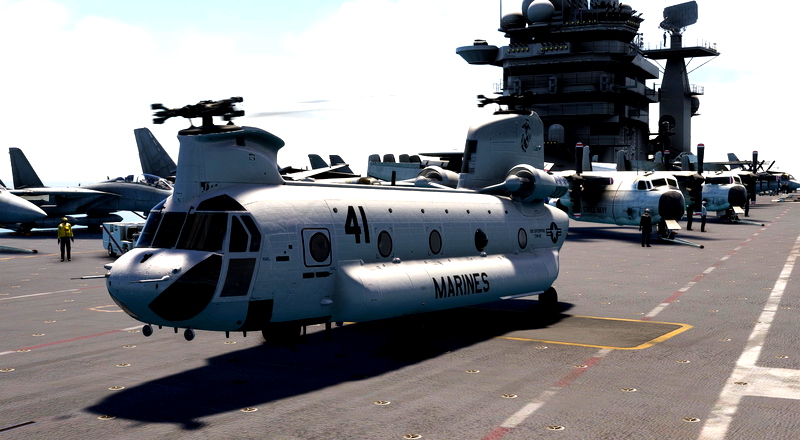 US Marines CH-47D - Haze Grey for Microsoft Flight Simulator | MSFS