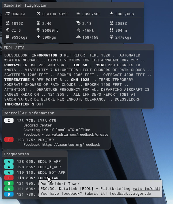 VATSIM Info Popup (VIP) for Flow Pro for Microsoft Flight Simulator | MSFS
