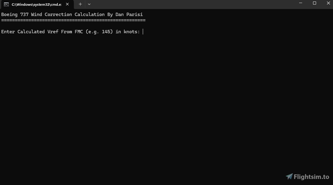 737 Vref Wind Correction Calculator for Microsoft Flight Simulator | MSFS
