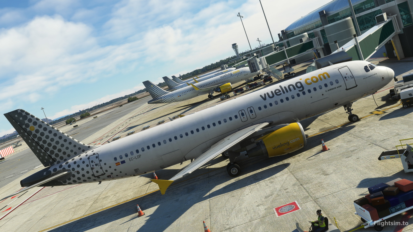 Vueling A320-200 livery "EC-LOP All you need is Vueling" pour Microsoft Flight Simulator | MSFS