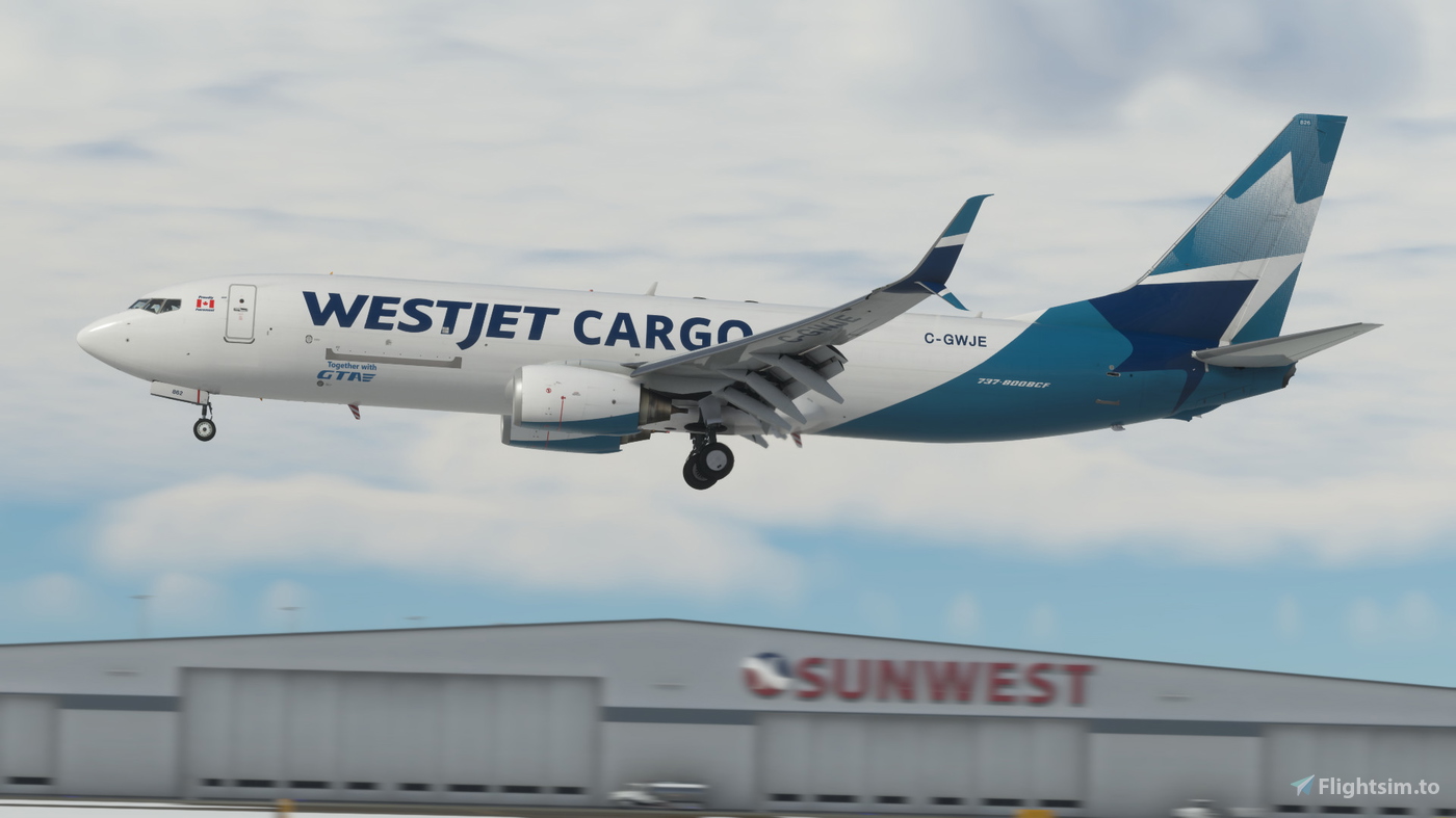 WestJet Cargo (C-GWJE) - PMDG 737-800BCF for Microsoft Flight Simulator | MSFS