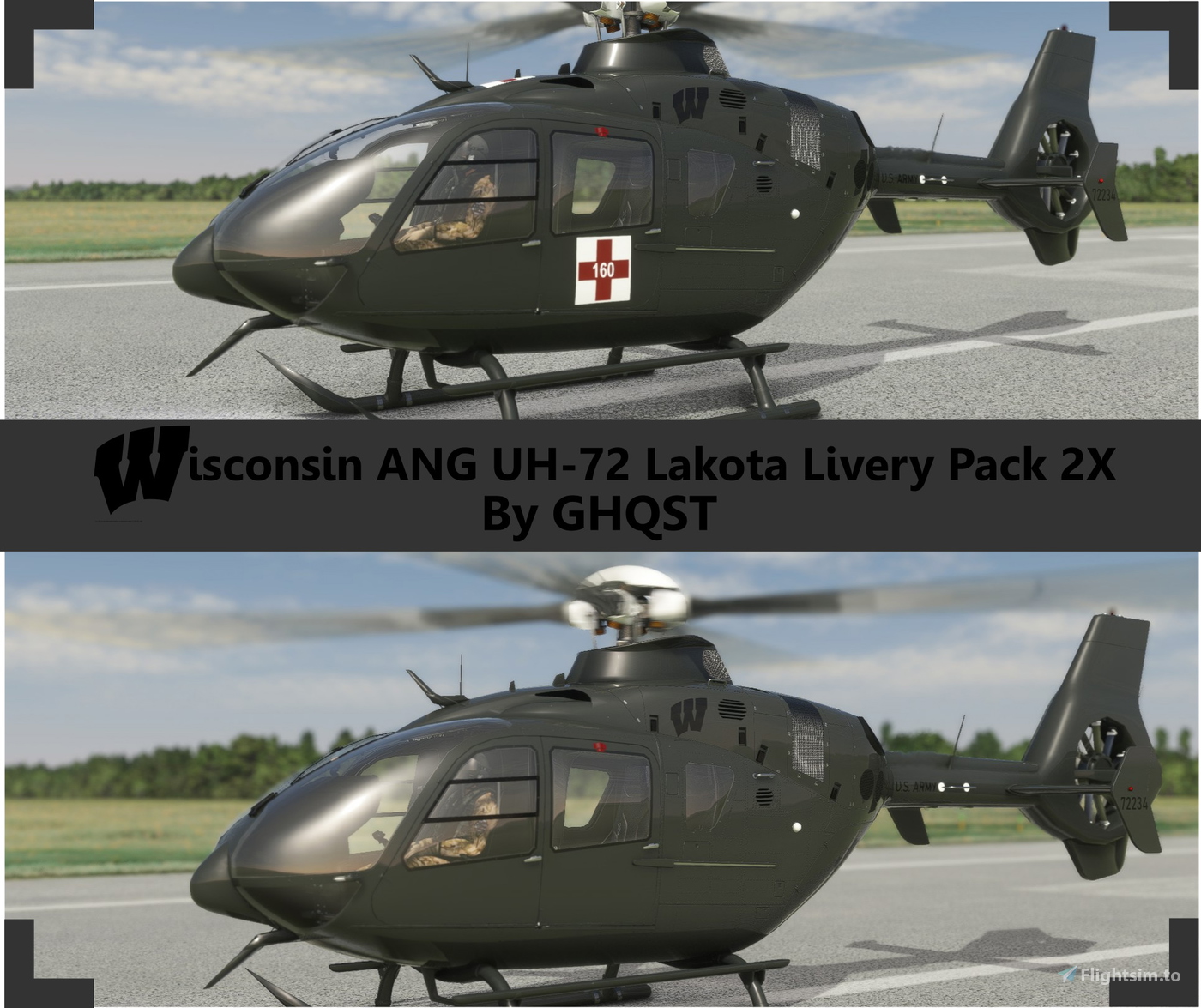Wisconsin ANG UH-72 Lakota Livery Pack for Microsoft Flight Simulator | MSFS