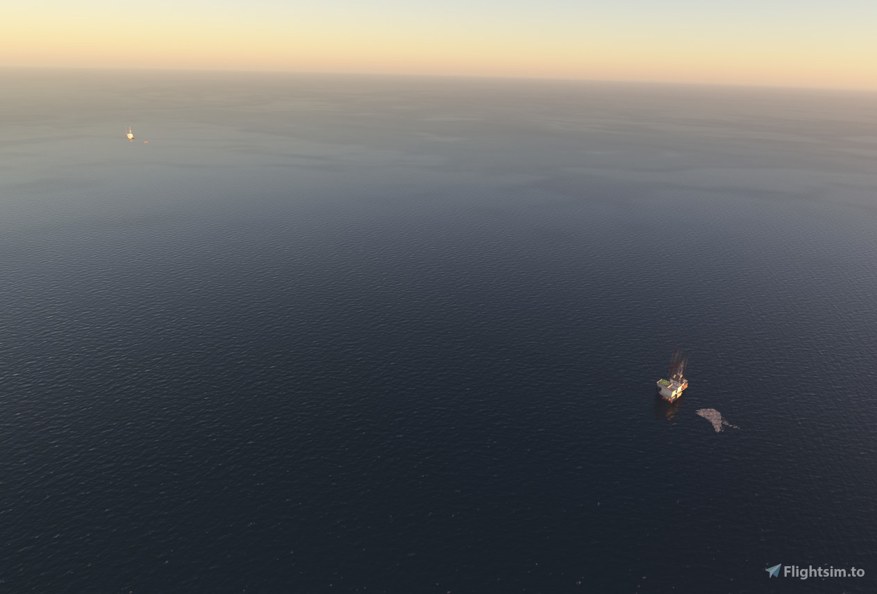 Zmiiniy Island with Helipad UK05 + "Boyko Towers" UK06 oil rigs with ...