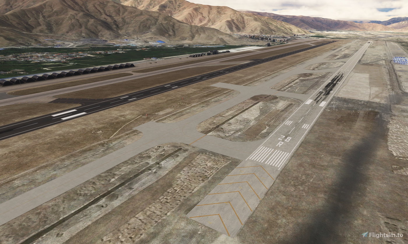 ZULS Lhasa Gonggar Airport Two-Runway patch for SamScene3D-ZULS 拉萨机场双跑道补丁 for Microsoft Flight ...