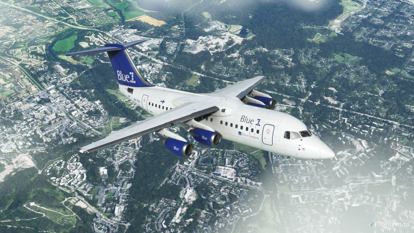 Blue1 Avro RJ85 OH-SAI circa 2008 for Microsoft Flight Simulator | MSFS