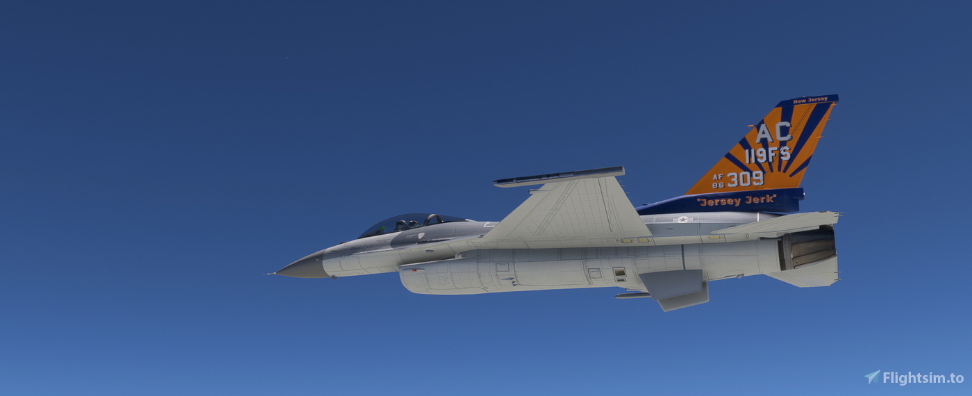 119th FS "Jersey Jerk " F-16C for Microsoft Flight Simulator | MSFS